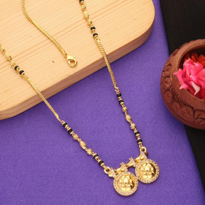 Micro gold polish manglsutra 2067 Surat artificial gold jewellery