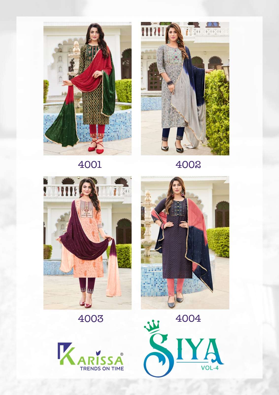 Karissa Siya Vol 4 Top Bottom Dupatta Classy And Fabulous Boutique ...