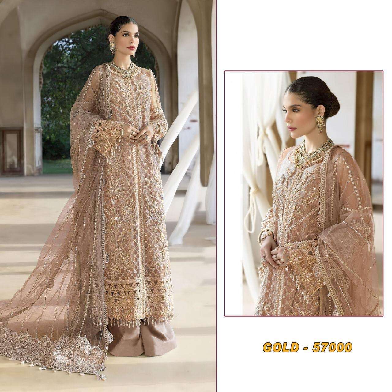 Pakistani concept Gold 57000 Launches Designer Top Bottom Dupatta Set ...