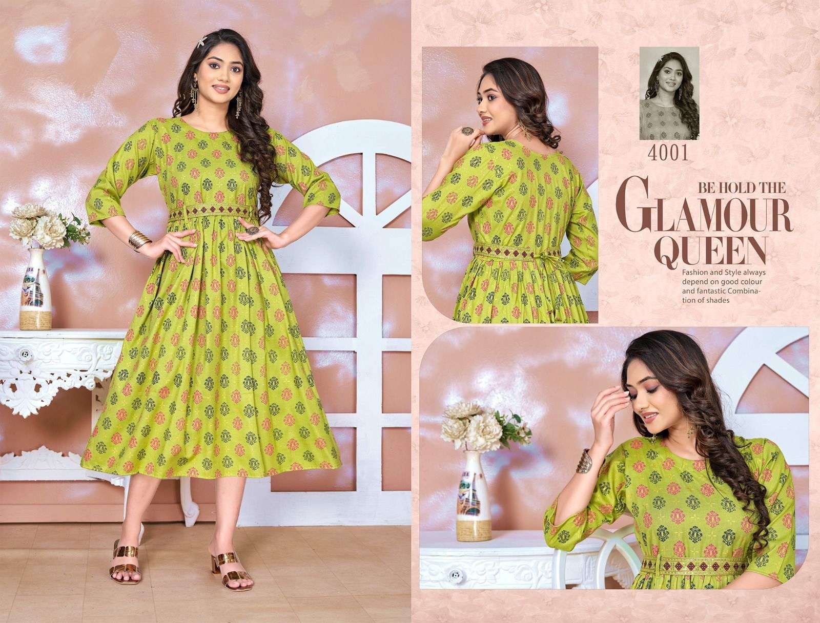 GOLDEN STYLE FLOW VOL - 1 DESIGNER flair KURTI WHOLESALE collection