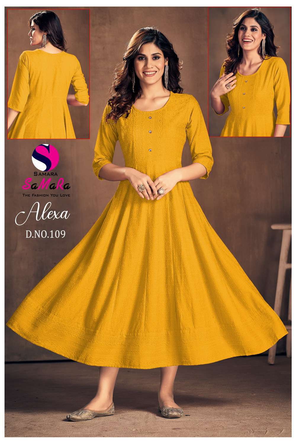 SaMaRa ALEXA vol - 6 Yellow Kurti Wholesale collection