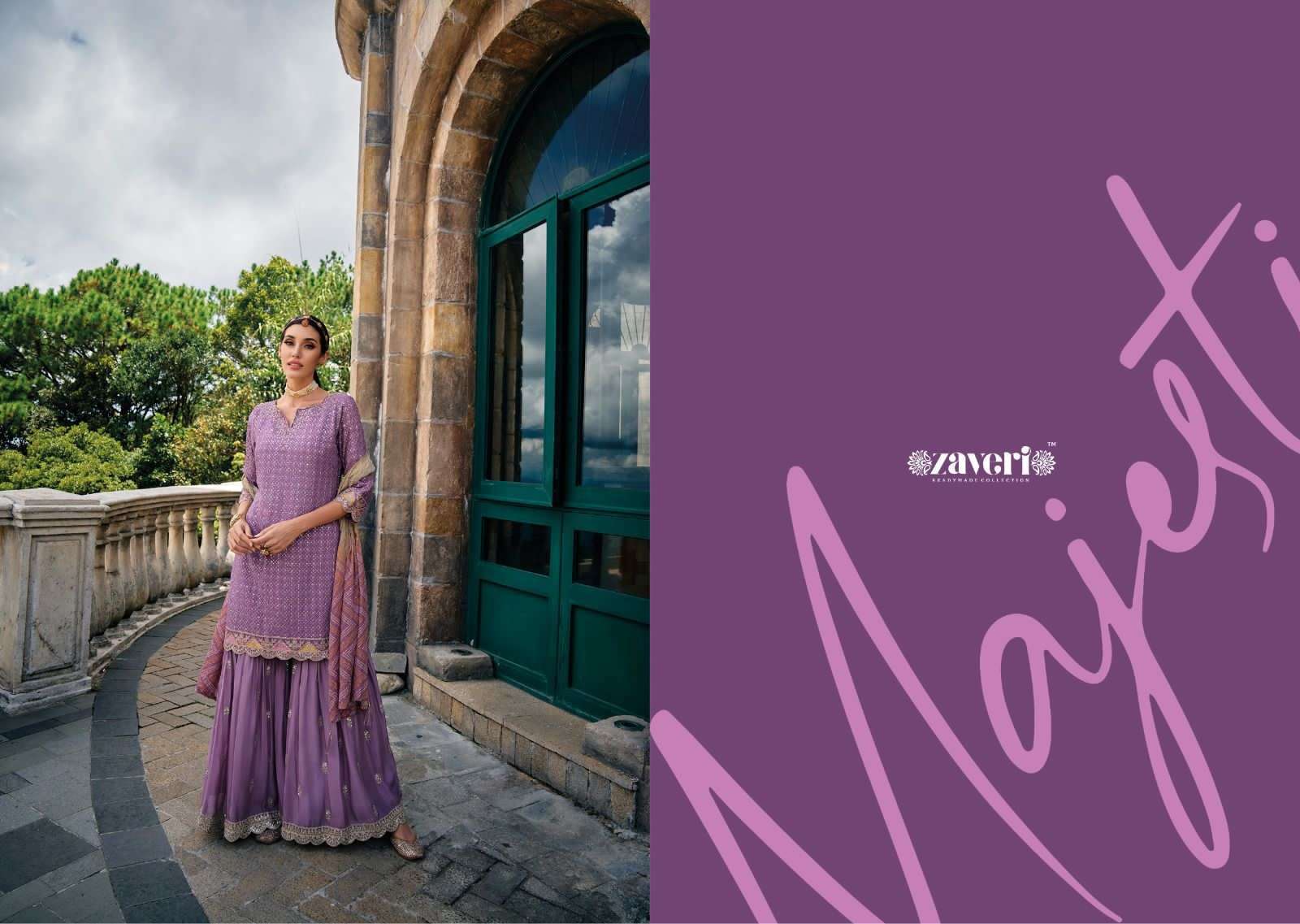 Majestic chinon with emboidery & khatali work Salwar Kameez Wholesale