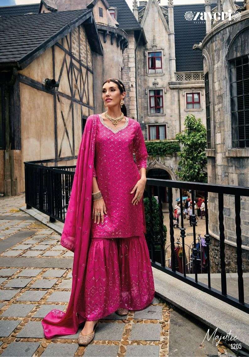 Majestic chinon with emboidery & khatali work Salwar Kameez Wholesale