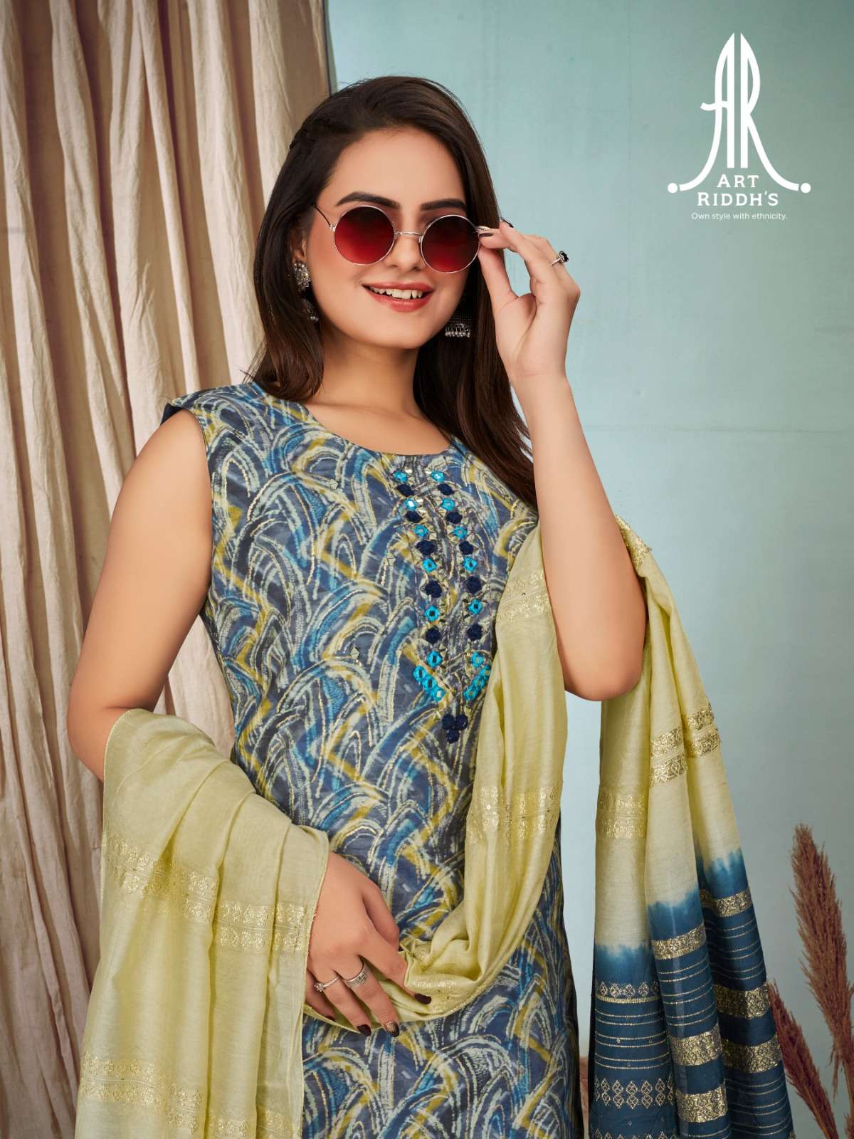 Artriddh - 4001 -K Modal Chanderi Heavy Katli Work Designer Kurti Pant ...