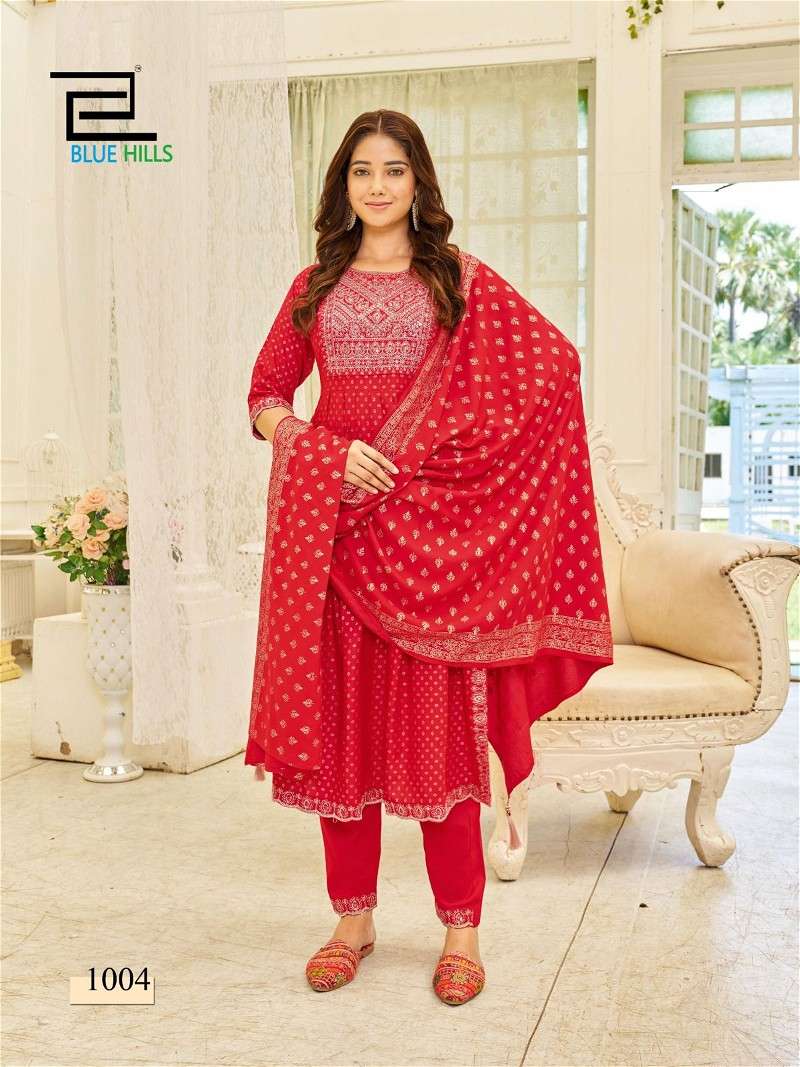 Blue Hills Trend Capture Nayra Cut Kurti Pant With Dupatta Collection