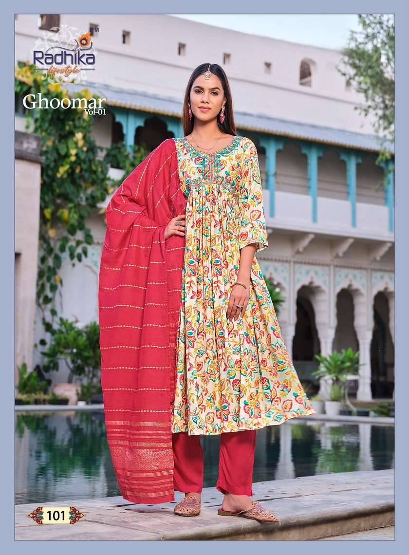 RADHIKA LIFE STYLE GHOOMAR vol-1 kurti wholesale
