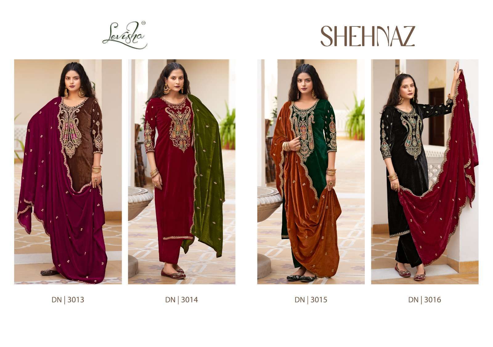 Levisha Shehnaz Premium Velvet designer pakisthani salwar kameez wholesale