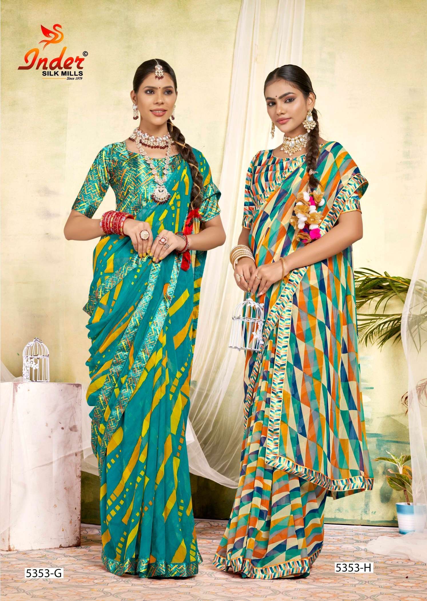 AKRUTI INDER SILK MILLS 60-GRAM Saree Designer Cotton Silk Sarees