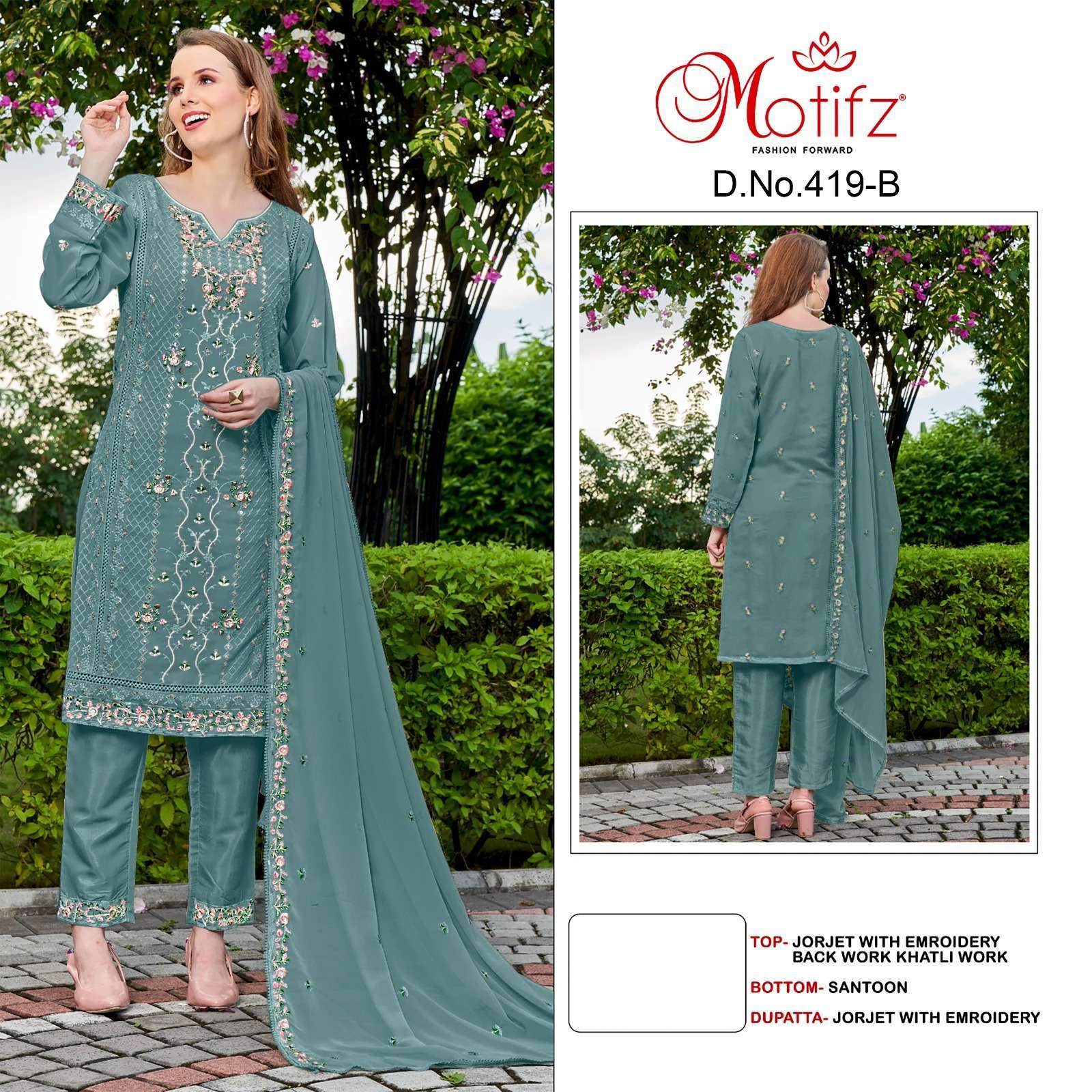 Motifz 419 A To D Georgette Pakistani Salwar Kameez Pakistani ...