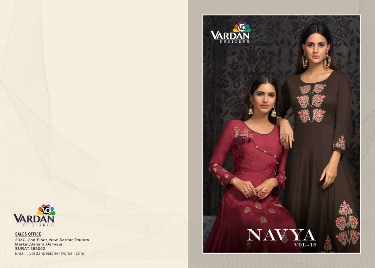 Vardan Designer Navya Vol- 16 Gown Kurti Wholesale catalog