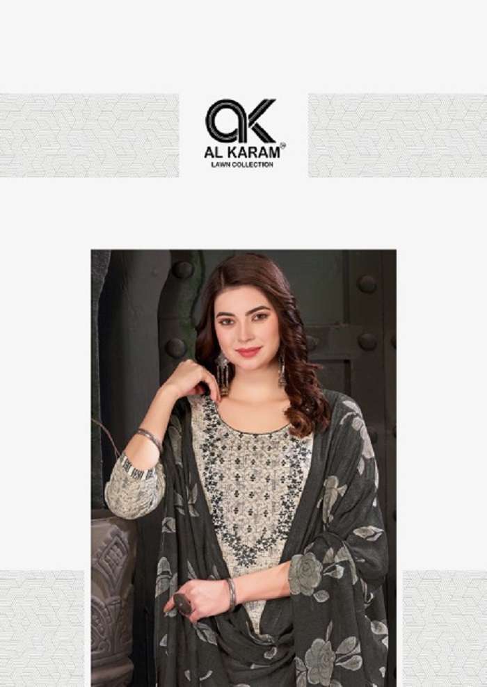 Al Karam Heritage Self Embroidery Work Vol-2 Online dress materials