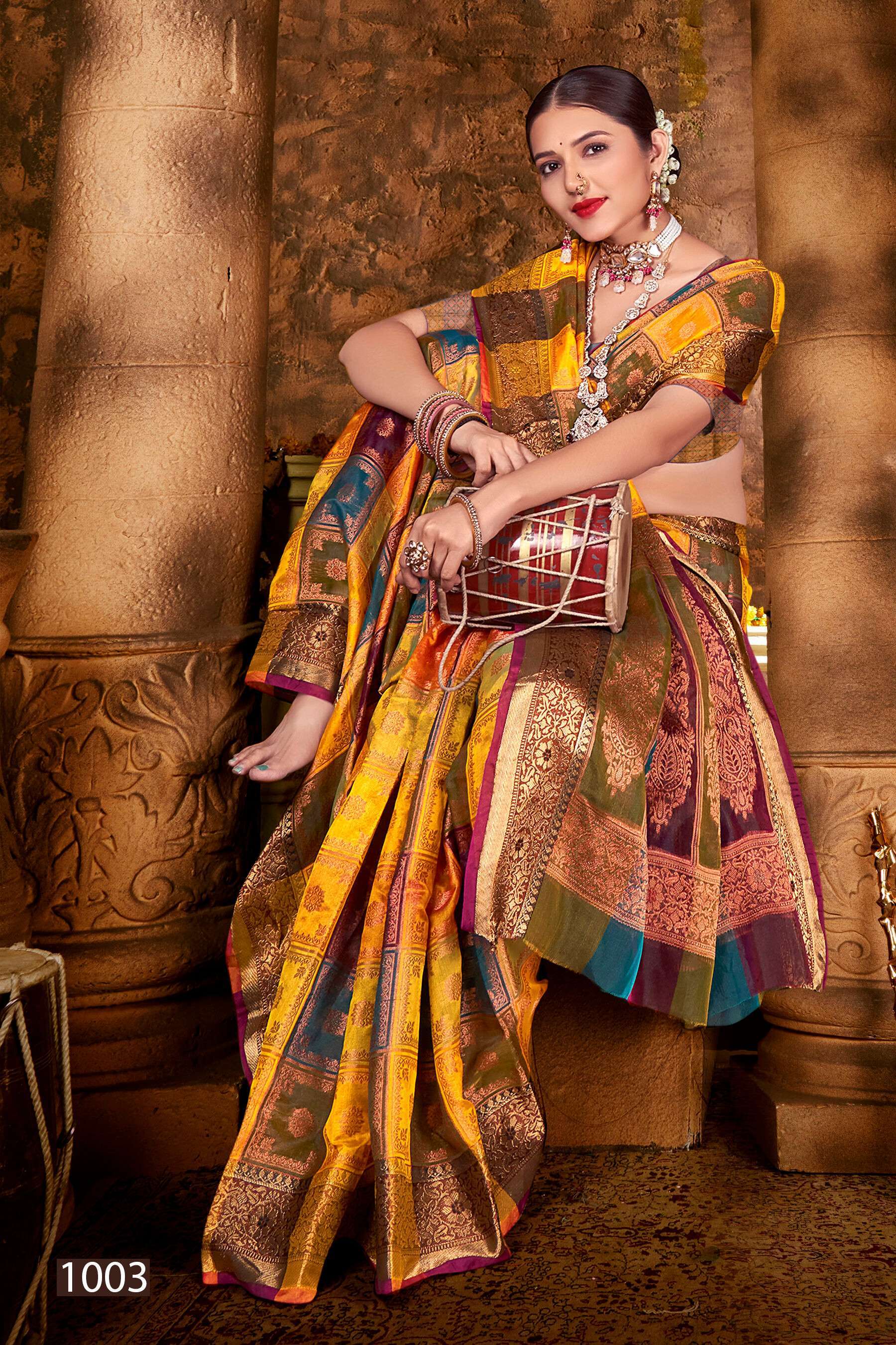 Saroj Sabyasachi Soft organza in heavy fancy design Gujarati Sarees