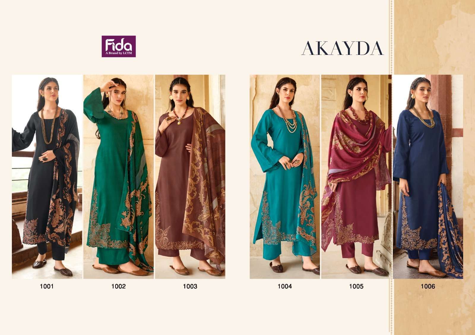 Fida Akayda Embroidery Cotton Surat wholesale dress materials