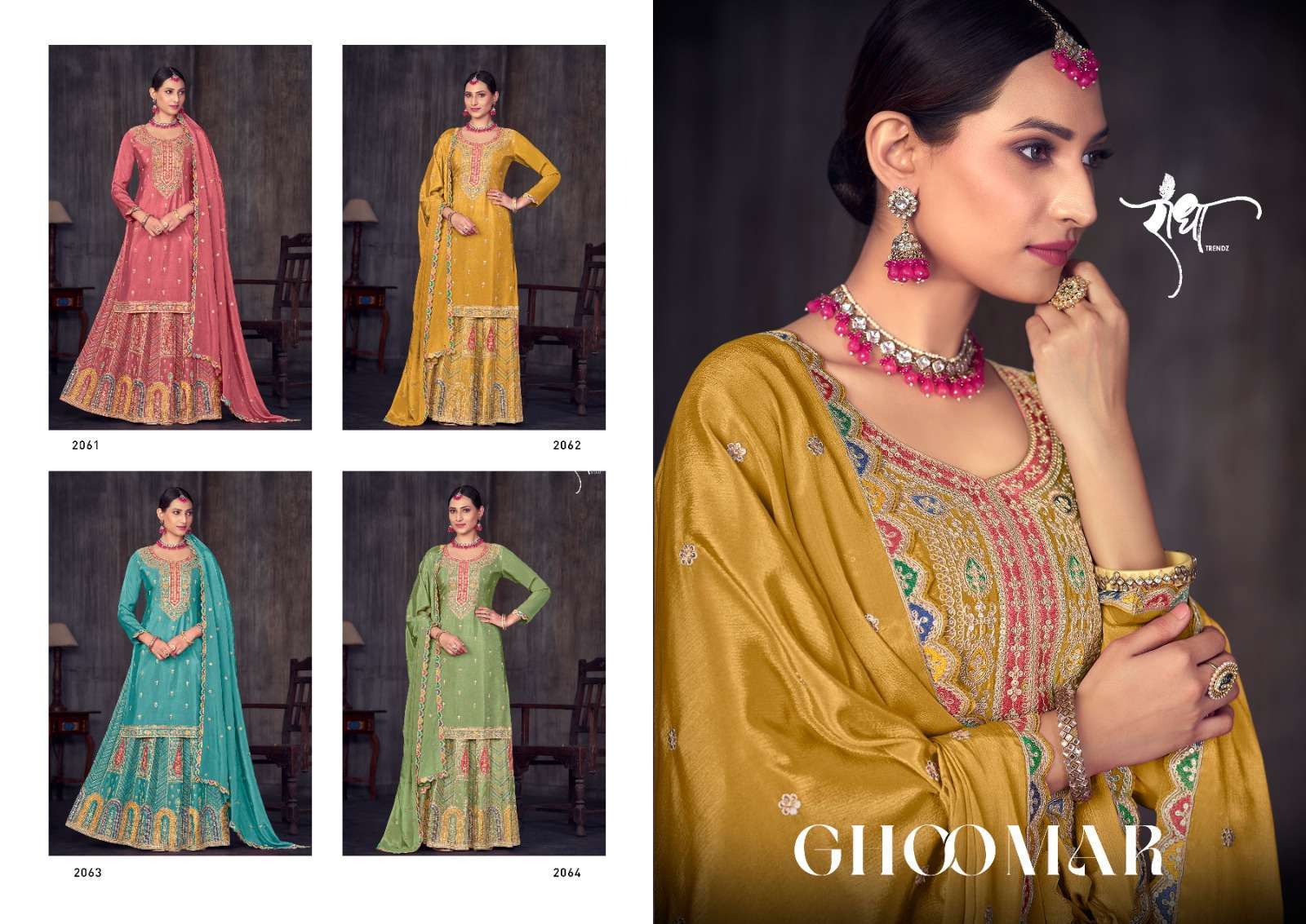 Radha Ghoomar Premium Chinon Designer Pakistani suits in bulk