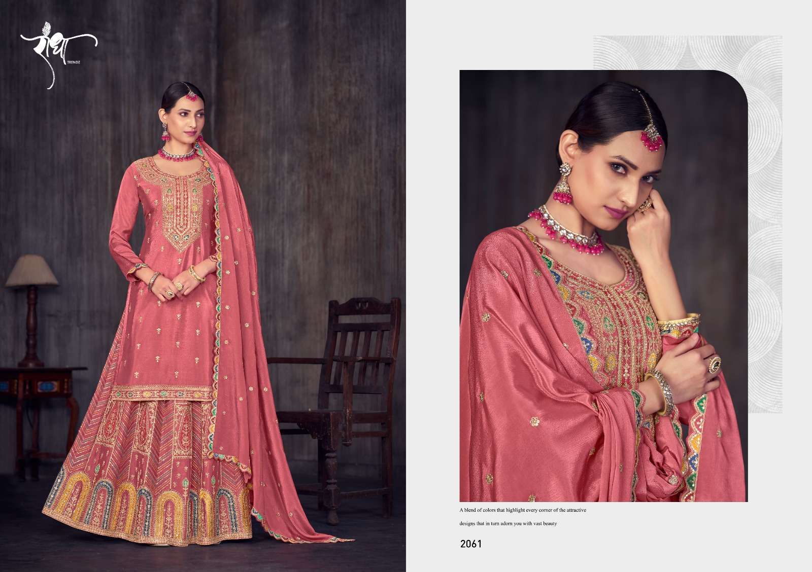 Radha Ghoomar Premium Chinon Designer Pakistani suits in bulk