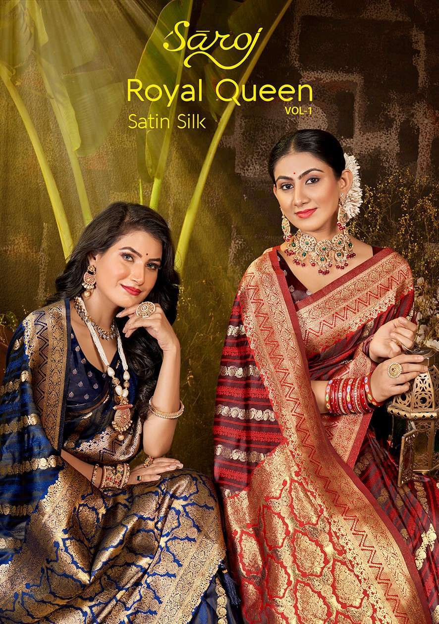 Saroj Royal Queen Vol.1 Satin Silk Surat saree catalog