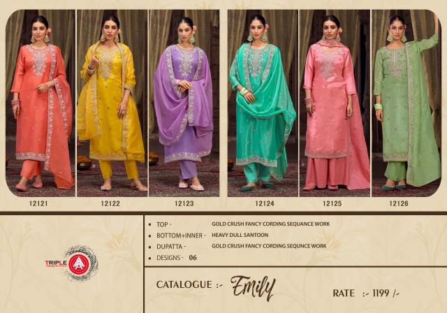 Triple Aaa Emily Surat Dress Materials wholesale
