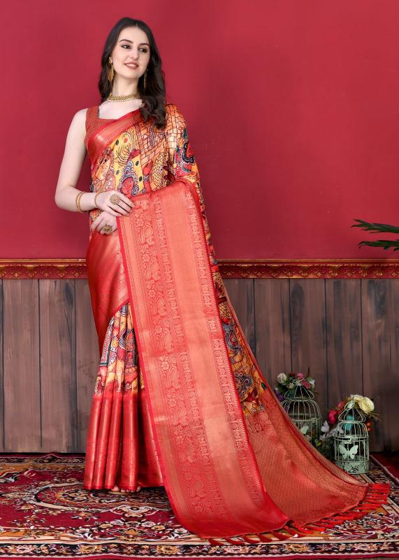 Artriddhs murthy vol -3 Pratibha Soft Banarasi Silk Kalamkari Print ...