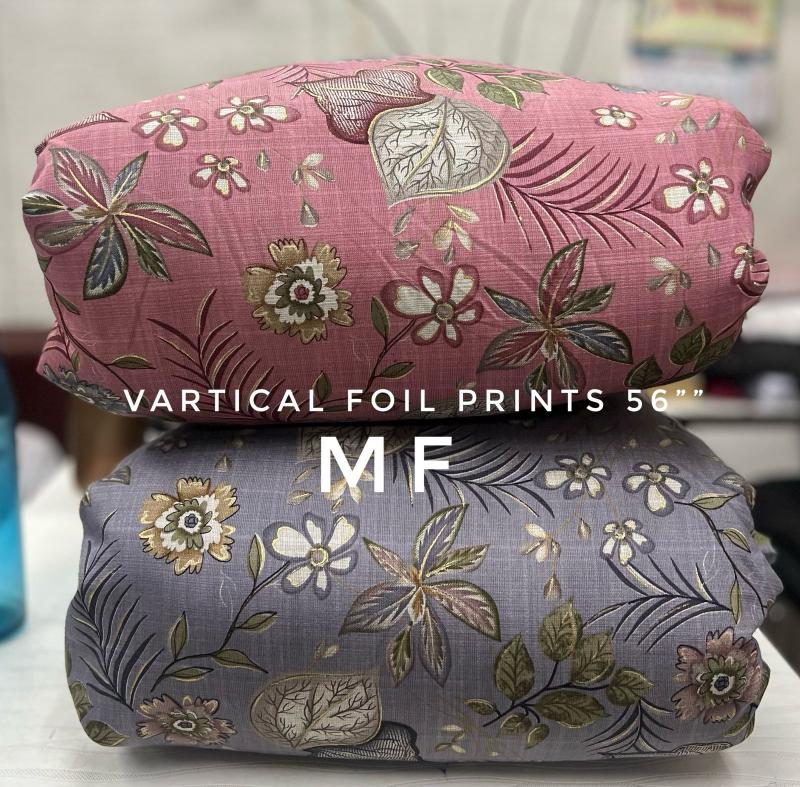 sajni vartical foil prints Indian fabric wholesalers
